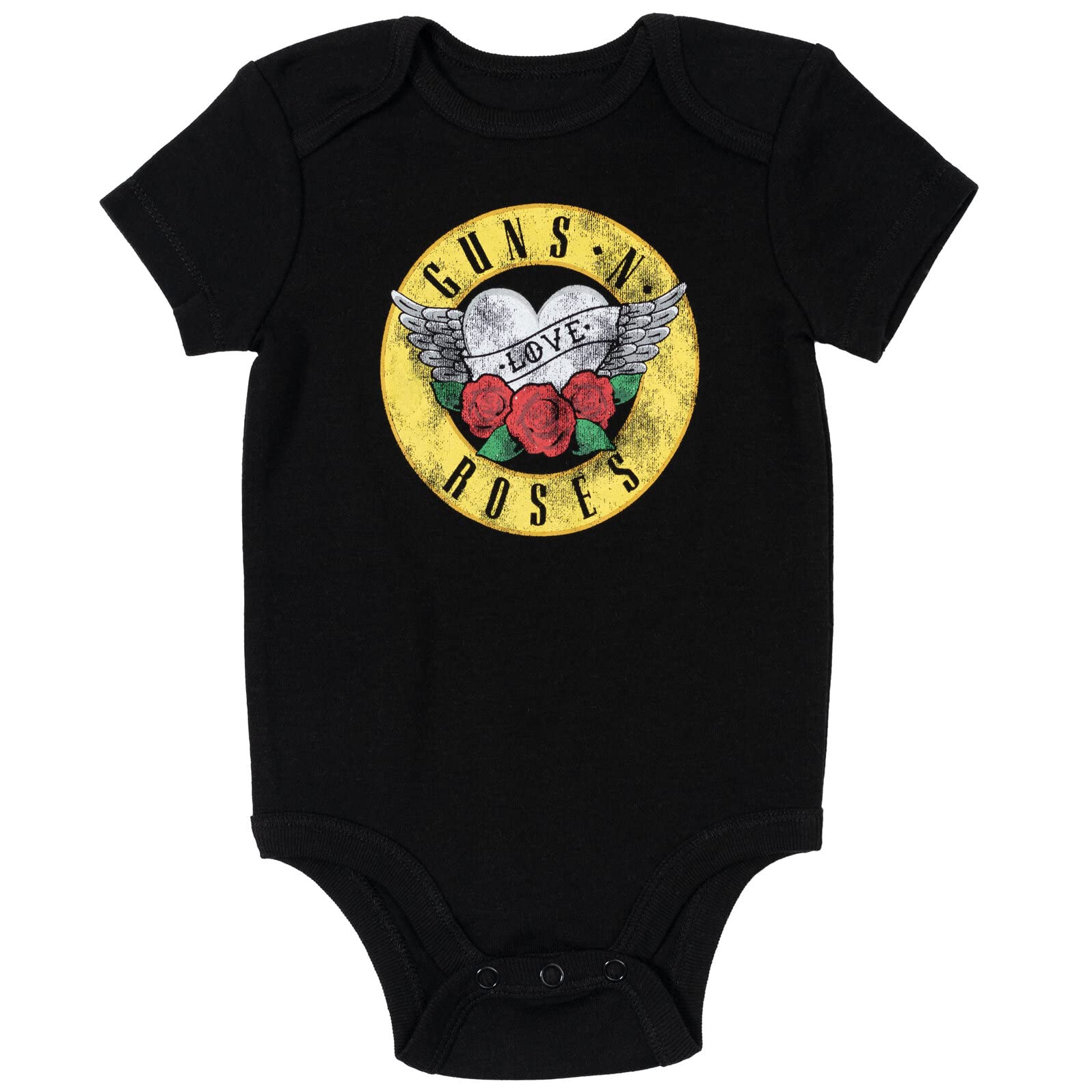 Guns N' Roses Baby Boys 3 Pack Raglan/Tie Dye Baby Short Sleeve Bodysuits black/white 3-6 Months