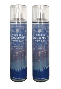 bath & body worksfrosted coconut snowball fine fragrance body mist gift set - value pack lot of 2