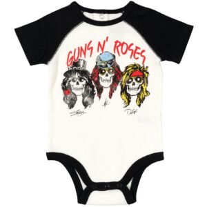 Guns N' Roses Baby Boys 3 Pack Raglan/Tie Dye Baby Short Sleeve Bodysuits black/white 3-6 Months