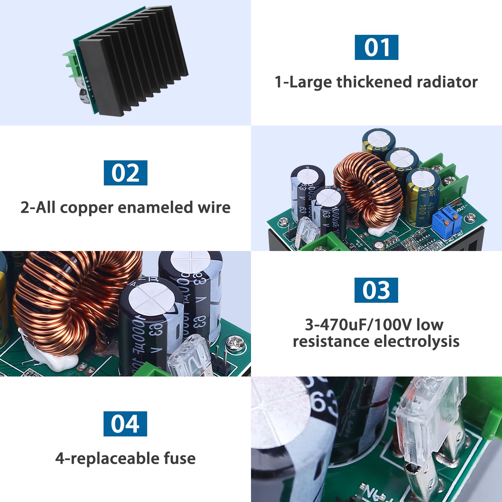 720W High Power DC to DC Boost Converter, PEMENOL DC 10-36V to 12-80V Boost Module Step-up Transformer, Adjustable Charging Power Supply for Electric Vehicles and Solar Power