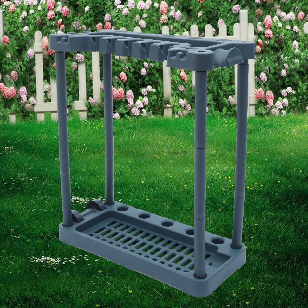 DNYSYSJ Garden Tool Organizer,Garden Garage Tool Rack Organizer Broom Mop Holder Utility Storage Stand Tower