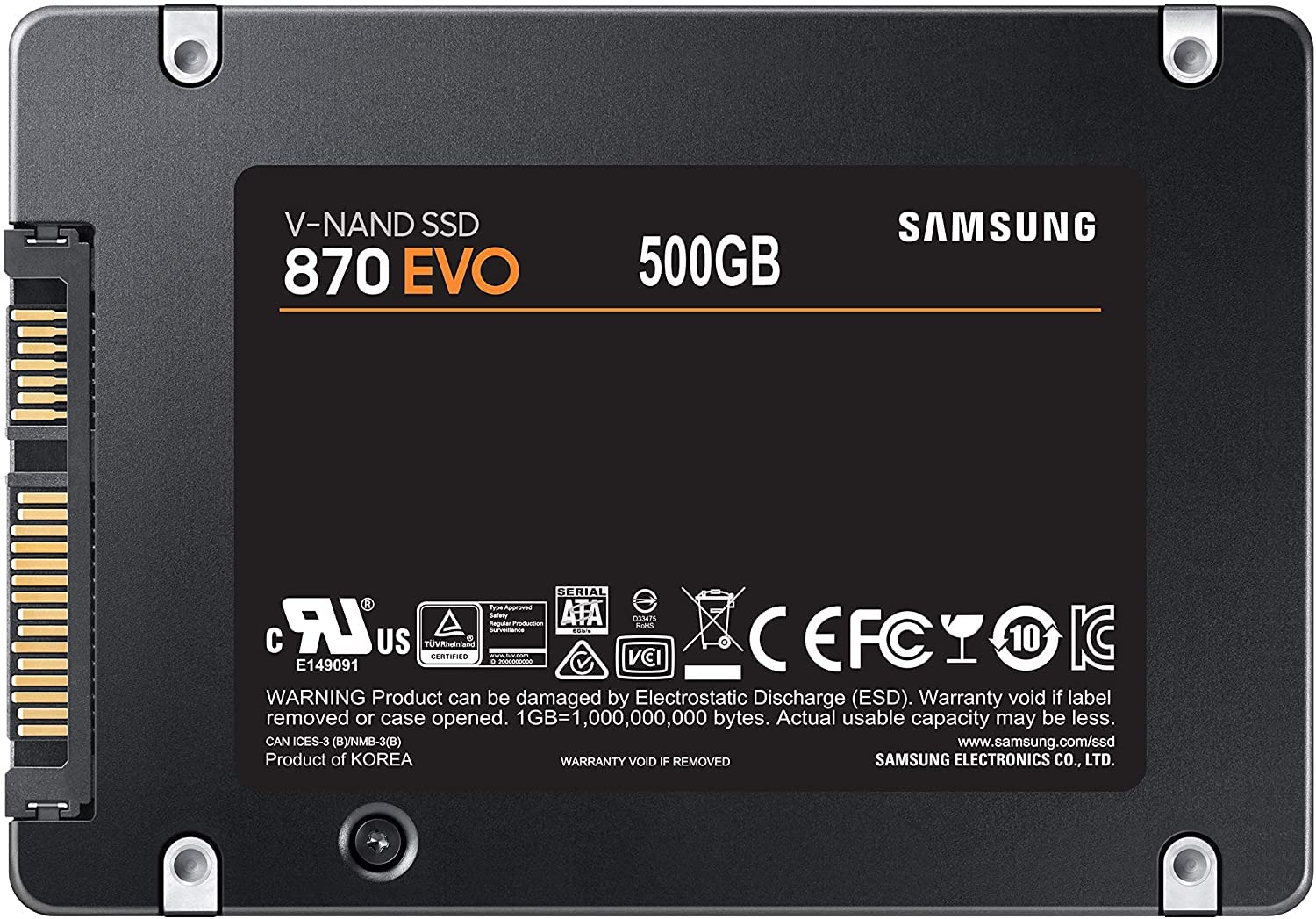 NATIVO HARVEST Sam-Sung 870 EVO SATA III SSD 2.5” / MZ-77E500B / Internal Solid State Hard Drive, Upgrade PC or Laptop Memory and Storage for IT Pros, Creators, Everyday Users (500 GB)