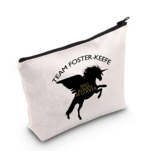 tsotmo book inspired bookish zipper pouch will always be cooler team foster-keefe cosmetic bag gift for book lover fans (foster-keefe)