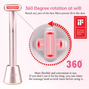 USUIE 4 in 1 Facial Wand, Red Light Therapy for Face and Neck, Facial Tools - Pink