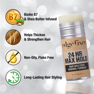 Red by Kiss Hair Wax Stick 24HR Max Hold Edge Fixer Edge Control Pomade Non-Sticky, Non-Oily Flake Free Hair Styling Wax 2.7 oz. (Unscented)