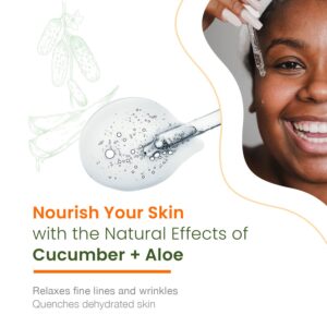 Natural Chemist Cucumber & Aloe Face Serum - Dermatologist Tested, Hydrates & Moisturizes Dry Skin, Reduces Redness, Soothing, Anti-Aging, Cruelty Free Korean Skin Care For All Skin Types - 1.69 oz