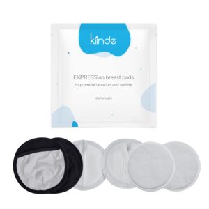 kiinde expressions breast pads starter pack | disposable nursing pads and reusable nursing pads with heating pads for postpartum nipple relief and overnight protection for mom