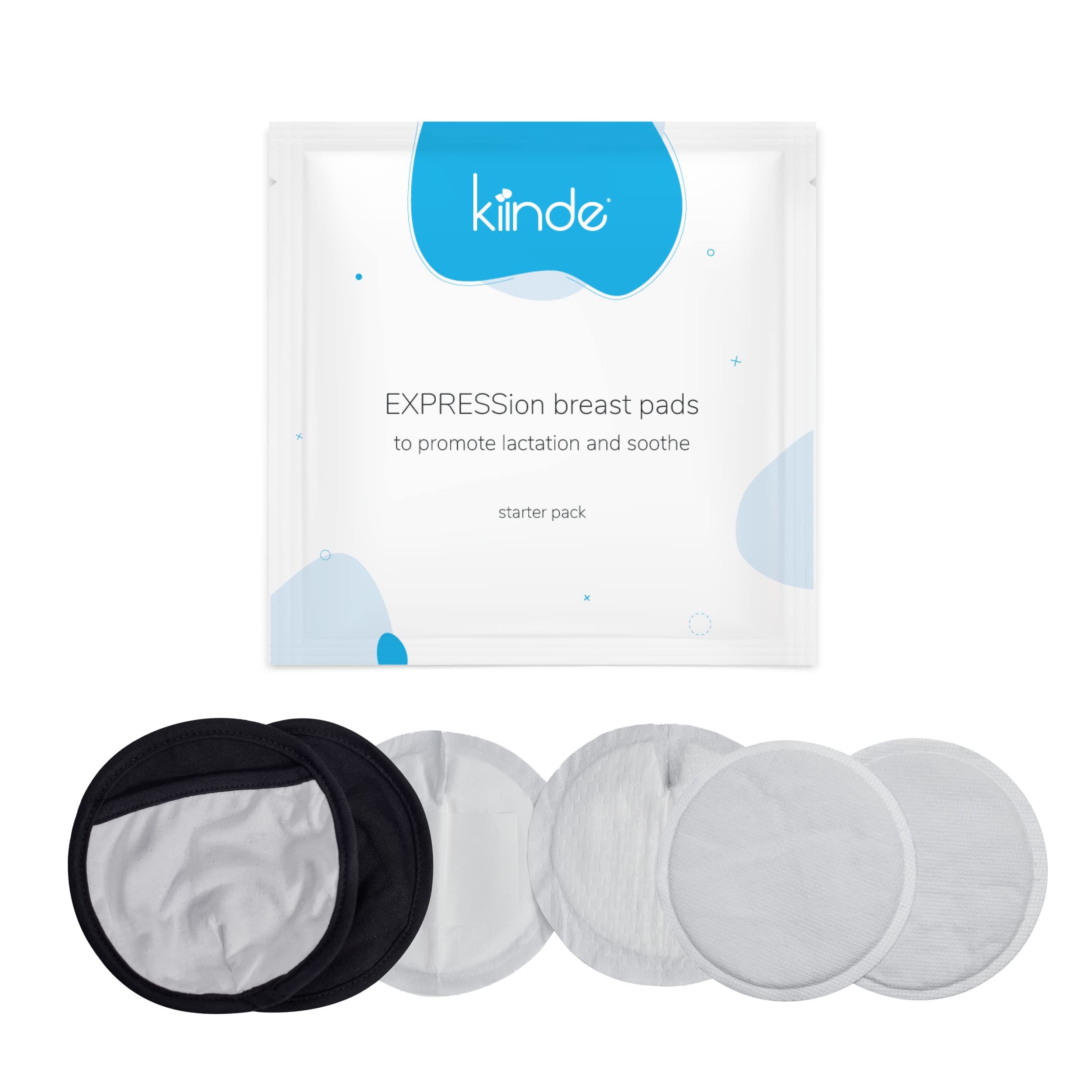 Kiinde Expressions Breast Pads Starter Pack | Disposable Nursing Pads and Reusable Nursing Pads with Heating Pads for Postpartum Nipple Relief and Overnight Protection for Mom