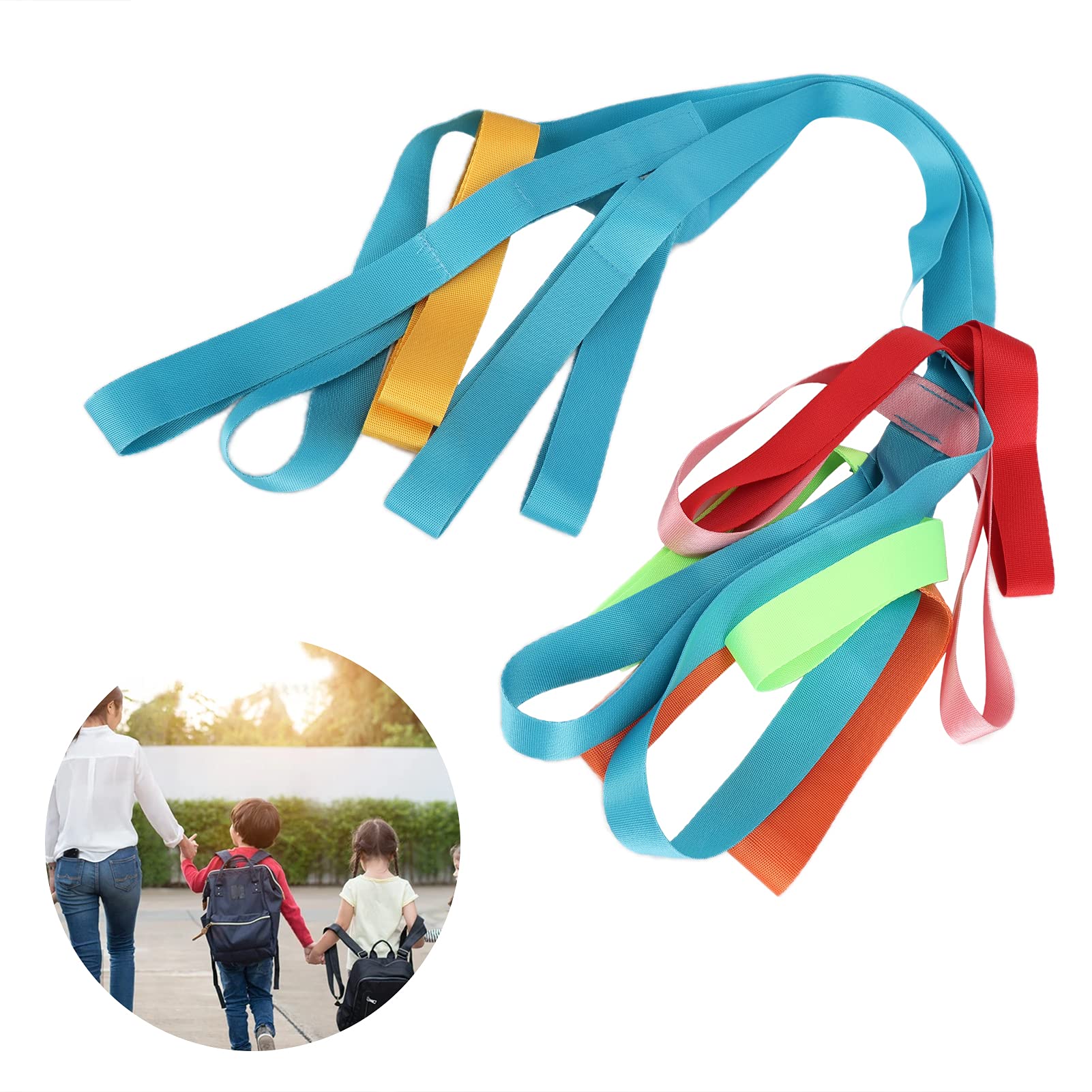 Walking Rope, Baby Kids Walking Rope Anti‑lost Colorful Handles Safety Harnesses Leashes Safety Line Rope for Preschool Daycare Walking Harness Child Leash Wrist Leash Harness Walking Leash