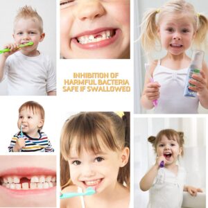 Foam Toothpaste Kids, Toothpaste for U Shaped Toothbrush, Low Fluoride Toddler Toothpaste with Strawberry Flavor for Electric Toothbrush for Children Kids Age 3 and Up