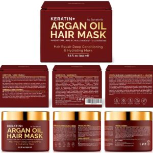 SUNATORIA Hair Mask with Keratin & Argan Oil - Conditioner for Dry, Damaged, Frizzy Hair & Split Ends - Hair Treatment Serum for Hair Repair & Hydrating - 8.5 Fl Oz