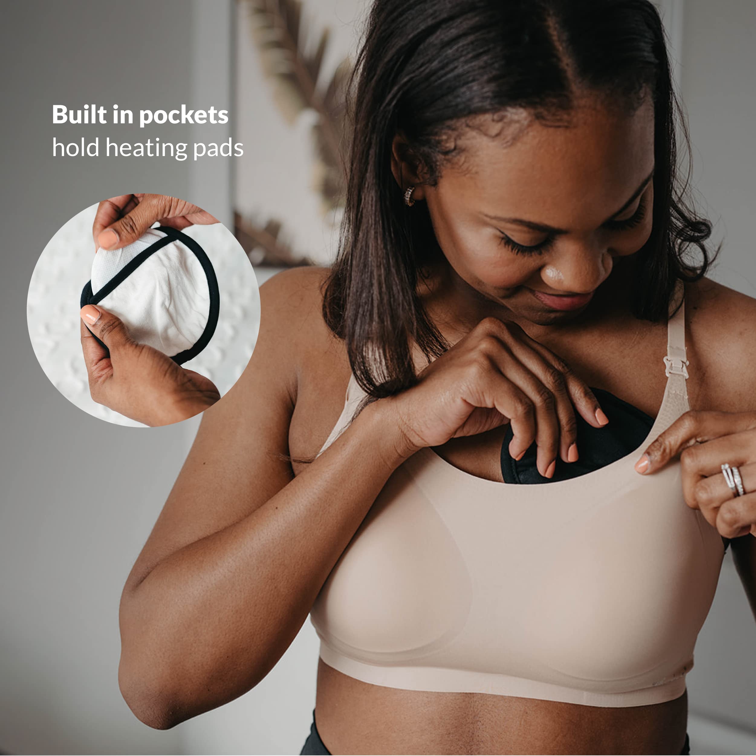 Kiinde Expressions Breast Pads Starter Pack | Disposable Nursing Pads and Reusable Nursing Pads with Heating Pads for Postpartum Nipple Relief and Overnight Protection for Mom