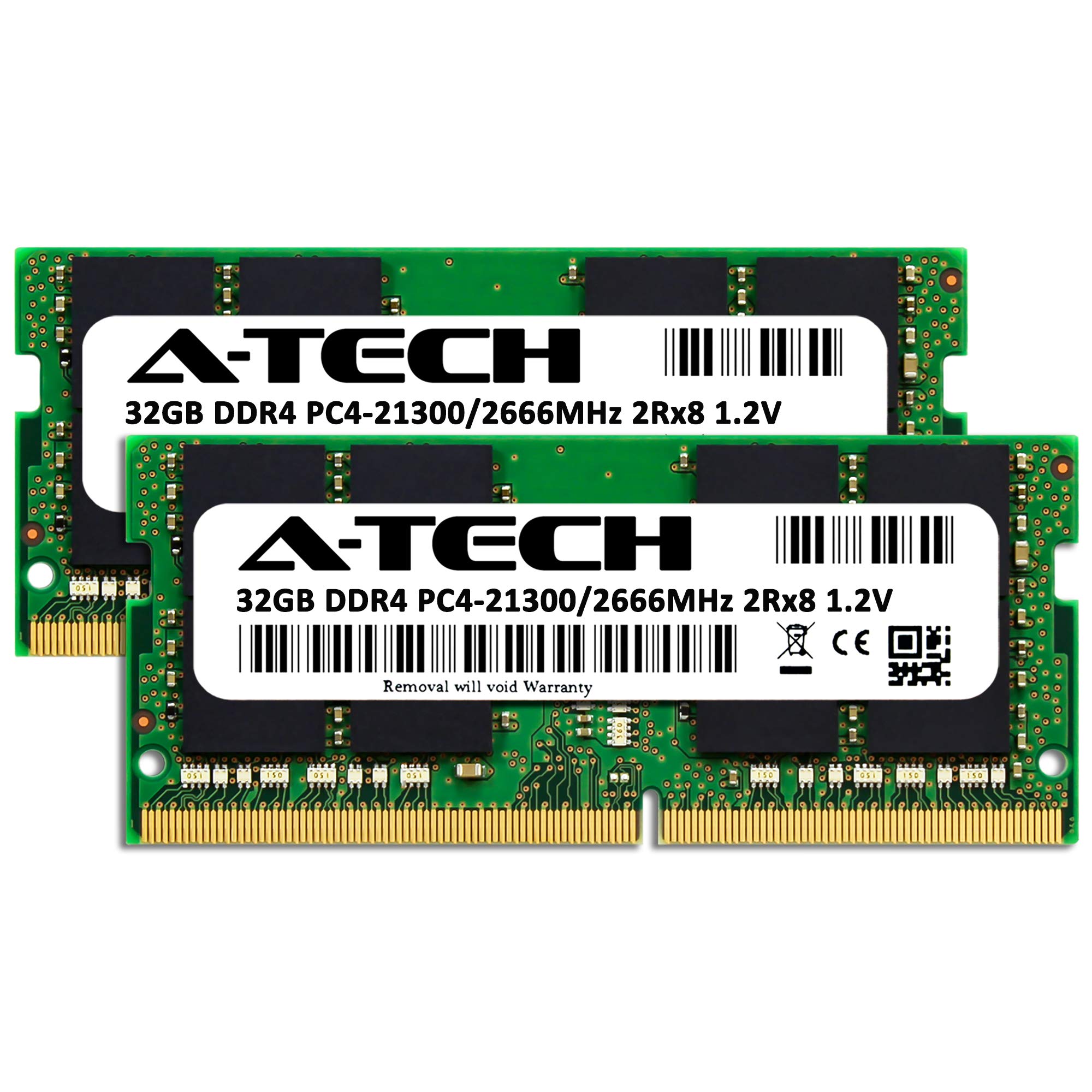 A-Tech 64GB (2x32GB) RAM for ASUSTOR ASUSTOR LOCKERSTOR 10 AS6510T | DDR4 2666MHz PC4-21300 Non ECC SO-DIMM 2Rx8 1.2V - Laptop & Notebook Memory Upgrade Kit