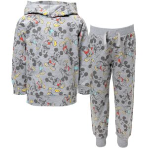 disney mickey mouse infant baby boys french terry pullover hoodie set grey 24 months