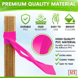 ACE Supply Pink Flagging Tape Survey Tape - Non-Adhesive 12 Pack - 1.5" Width, 150' Length, 2 Mil - Tree Tape for Branches, Surveyors Tape, Flag Tape