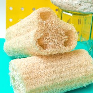 NewEastern Natural Turkish Loofah Sponge, Exfoliating Body Scrubber (5.9", 3 Pack)