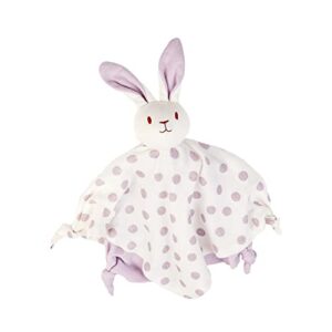 under the nile organic cotton lavender dot baby bunny blanket friend lovey toy, 10" tall