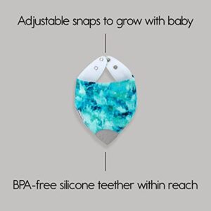 Bazzle Baby Bandana Bib Teething Bibs with teether corners for Natural Teething Relief Cotton & Fleece Soak Up Drool (Tie Dye)