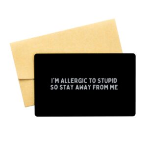 allergic to stupid people - wife of a police officer - black aluminum card