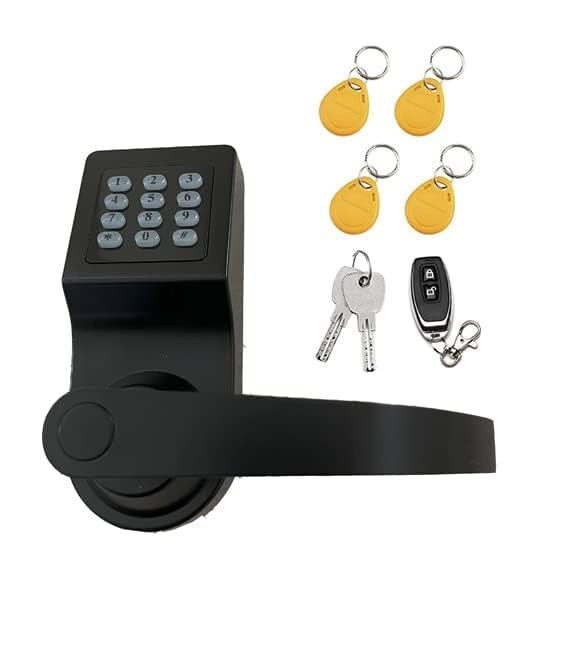 Colosus Electronic Trusted Digital Keyless Door Lock, Keypad – Smartcode Security, Grant & Control Access for Home, Office (Black - 4 Key Fobs)