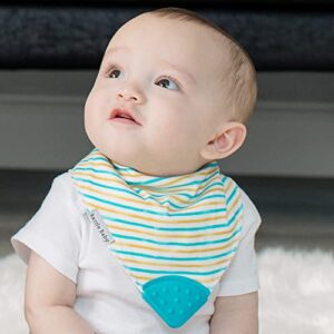 Bazzle Baby Bandana Bib Teething Bibs with teether corners for Natural Teething Relief Cotton & Fleece Soak Up Drool (Tie Dye)