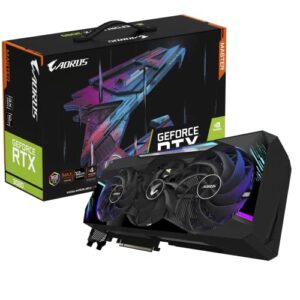 gigabyte aorus geforce rtx 3080 master 12g graphics card, max-covered cooling, 12gb 384-bit gddr6x, gv-n3080aorus m-12gd video card