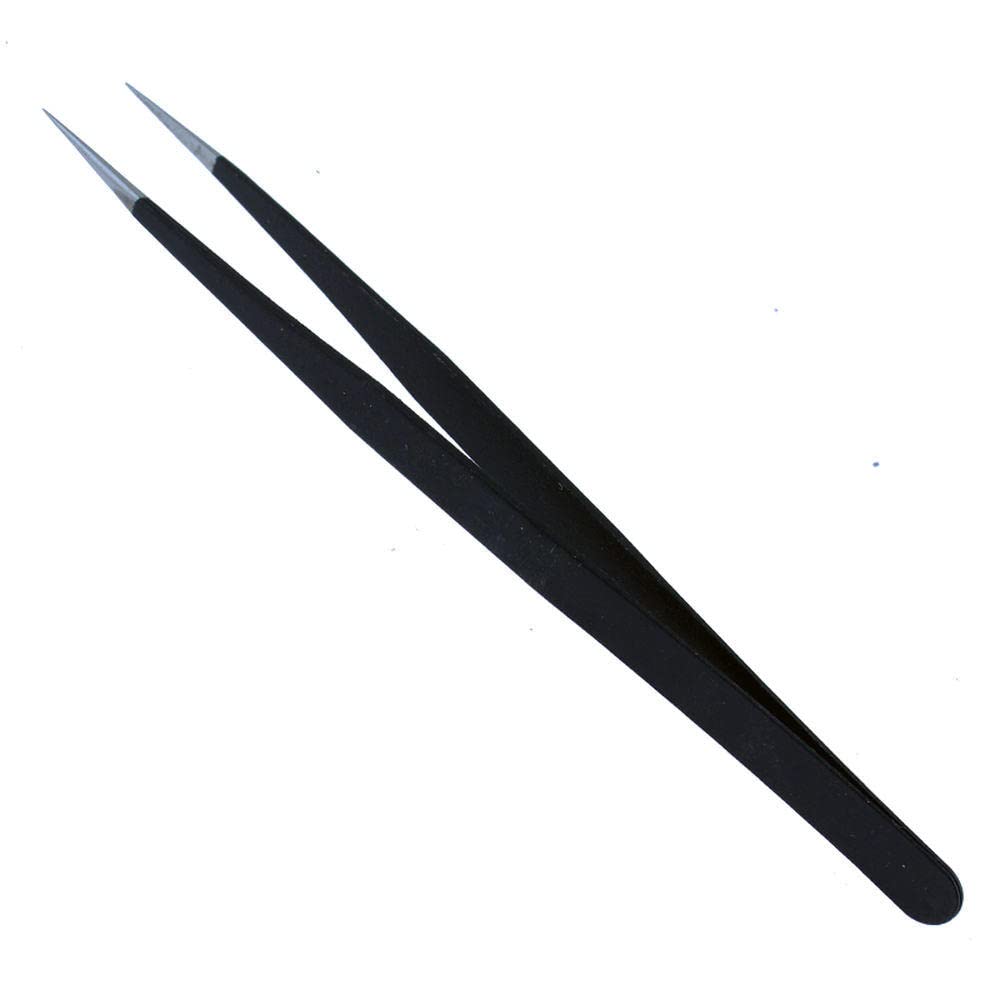 2 Pcs Antistatic Electroplating Nonmagnetic Stainless Steel Curved Straight Tweezers Nail Art DIY Necessary Tools