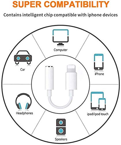 Lightning to 3.5 mm Headphone Jack Adapter,MFi Certified 2 Pack iPhone 3.5mm Jack Aux Dongle Cable Earphones Headphones Converter Compatible with iPhone 13/13 Pro/12 Pro/11/11 Pro/X XR XS 8 7 SE