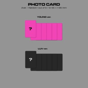 STAYC YOUNG-LUV.COM 2nd Mini Album 2 Version SET CD+1p Folding Poster On Pack+1p Wide Polaroid+1p PhotoCard+1p Fragrance Card+1p Lettering Tattoo Sticker+1p AR Card+Tracking Kpop Sealed