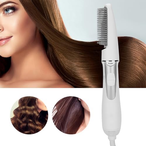 2-In-1 Electric Hair Dryer Styling Tool - Blow Dryer Brush with Teasing Comb, 3 Gear Adjustable Hair Straightener (US Plug)