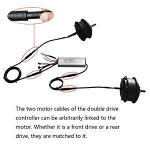 Shanrya Stable Electric Bicycle Controller, Double‑Drive Controller, Long Life Durable 17A for Bicycle Bike Parts E-Bike