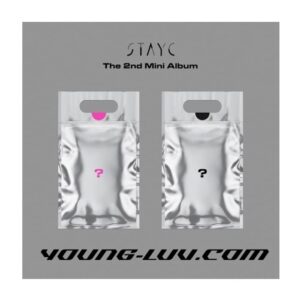 stayc young-luv.com 2nd mini album 2 version set cd+1p folding poster on pack+1p wide polaroid+1p photocard+1p fragrance card+1p lettering tattoo sticker+1p ar card+tracking kpop sealed