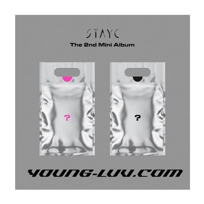 STAYC YOUNG-LUV.COM 2nd Mini Album 2 Version SET CD+1p Folding Poster On Pack+1p Wide Polaroid+1p PhotoCard+1p Fragrance Card+1p Lettering Tattoo Sticker+1p AR Card+Tracking Kpop Sealed