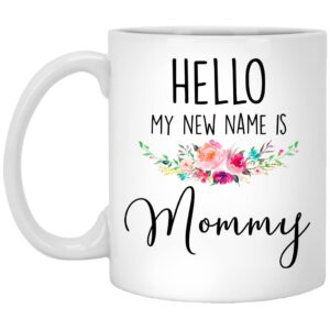 my new name is mommy mugs, new mom dad parents expecting parents gift box- baby announcement gender reveal pregnancy onesi 11oz