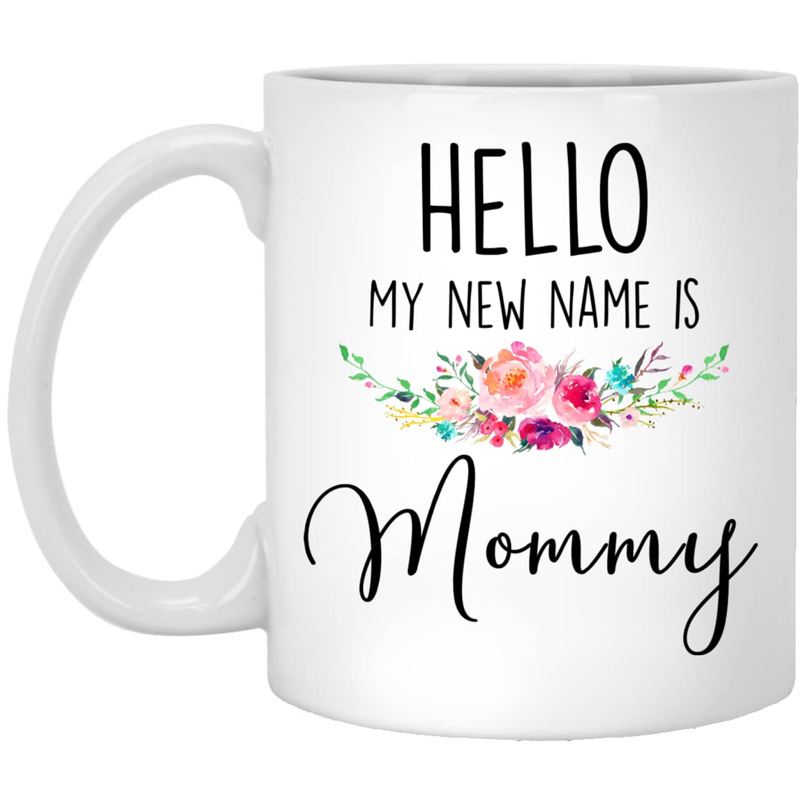 My New Name Is Mommy Mugs, New Mom Dad Parents Expecting Parents Gift Box- Baby Announcement Gender Reveal Pregnancy Onesi 11oz