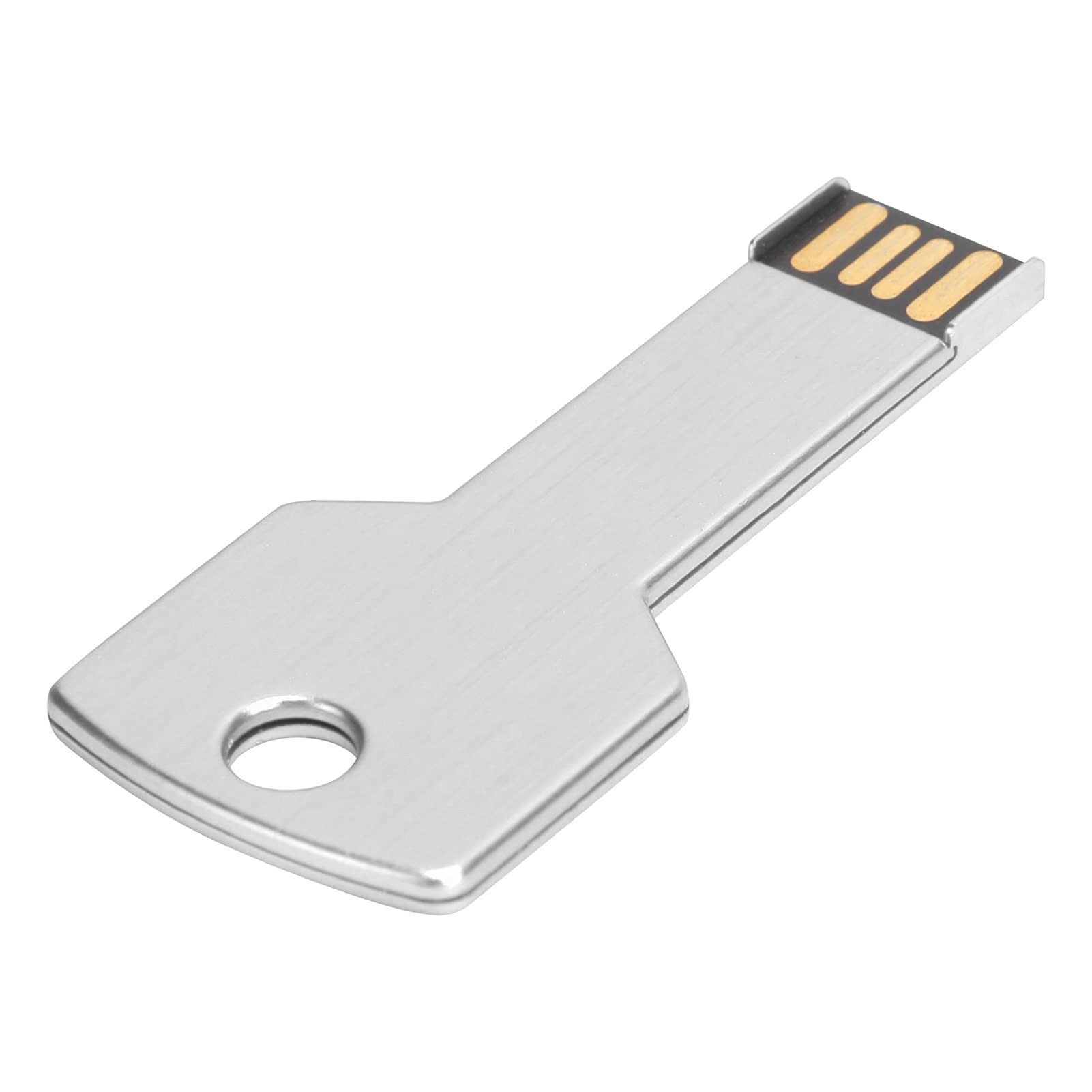 USB Flash Drive, Aluminum Alloy Key Shaped USB 2.0 Memory Stick Pen Drive Silver Thumb Drive, Portable USB Drive(8GB)