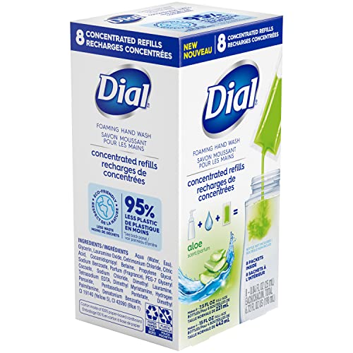 Dial Foaming Hand Wash Concentrated Refill, Aloe-scented, 8 pack, 6.72 fl oz