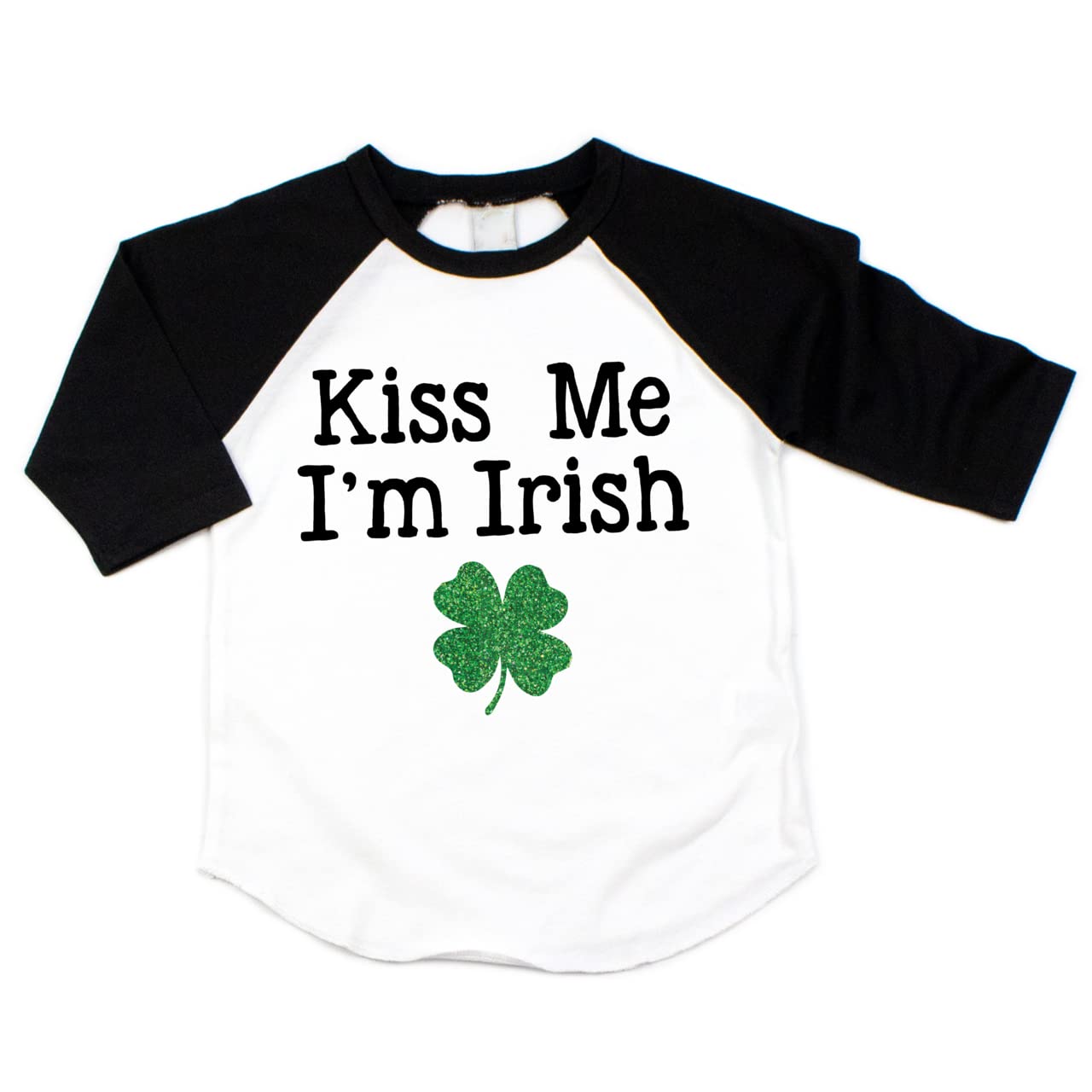 St. Patrick's Day Outfits for Girls and Boys, Kiss Me I'm Irish, Kids and Toddler Shirt (Black 24 Months)