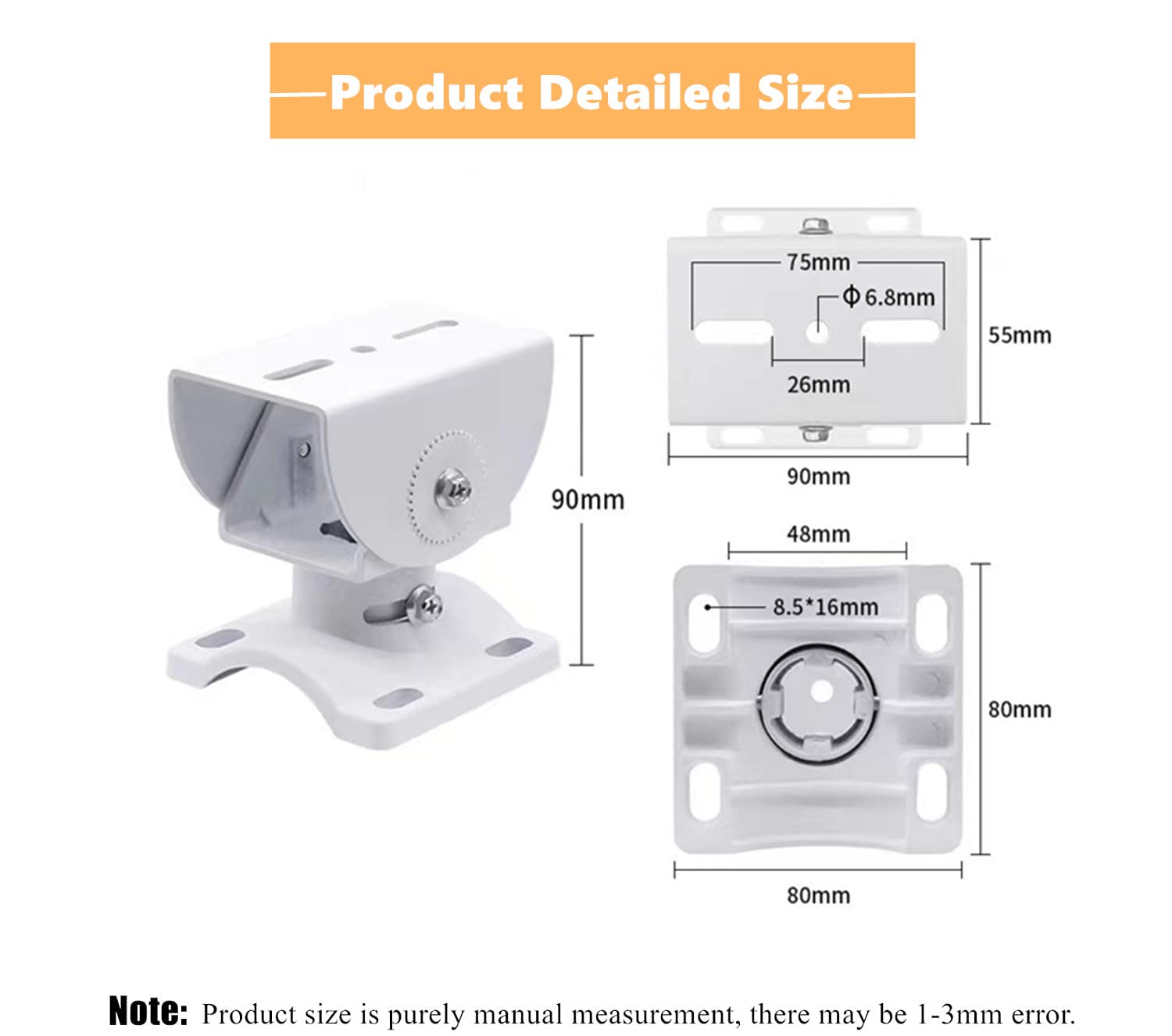 BeElion Aluminum Alloy Surveillance Camera Horizontal Vertical Pole Mount Kit, Wall Mounting Bracket for CCTV Security Camera PTZ Dome Vertical Pole Mounting Bracket