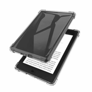 uucovers clear tpu back case for 8.0" kindle fire hd 8 tablet (8th/7th/6th generation, 2018/2017/2016) with reinforced corner slim lightweight transparent shockproof shell [impact resistant], clear