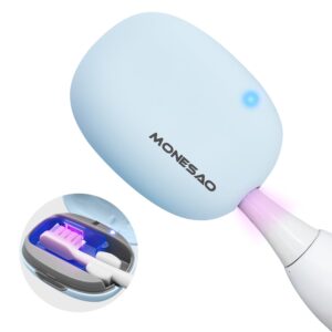 monesao toothbrush case, toothbrush covers with holder, rechargeable travel home toothbrush and holder, cleaner case for all electric and manual toothbrushes (blue)