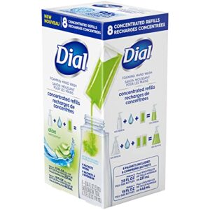 Dial Foaming Hand Wash Concentrated Refill, Aloe-scented, 8 pack, 6.72 fl oz