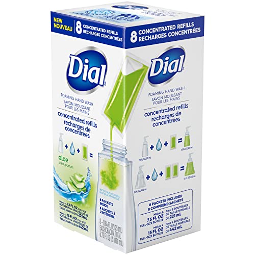 Dial Foaming Hand Wash Concentrated Refill, Aloe-scented, 8 pack, 6.72 fl oz