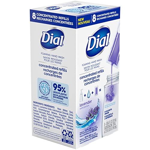 Dial Foaming Hand Wash Concentrated Refill, Lavender-scented, 8 pack, 6.72 fl oz