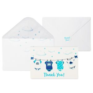 all ewired up 50 boxed set clothesline onesie boy thank you cards for baby shower with designed envelope and matching seals