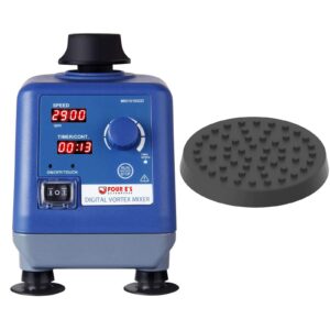 four e's scientific led digital vortex mixer speed 0-3000rpm, orbital diameter 6mm,touch,timer and continuous modes,with platform pad for test tubes and small vessels