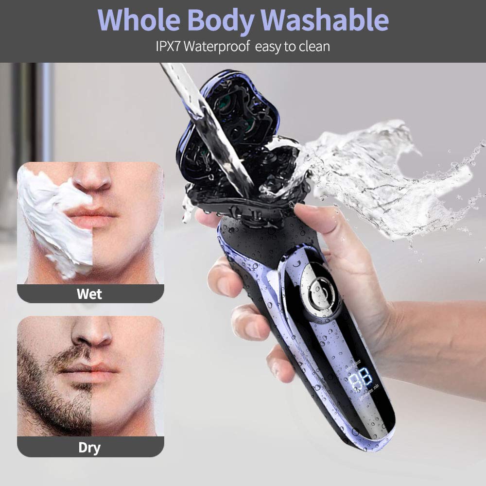 Electric Razor for Men, Men Shaver Beard Trimmer, Electric Shaver Waterproof USB Fast Charging, Cordless Beard, Nose, Hair Trimmer, Best Gift for Father Day, Boy Friend