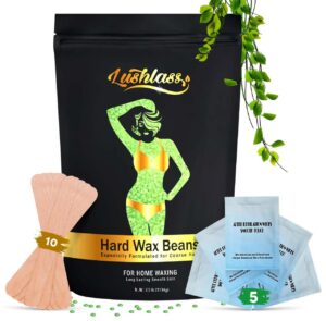 lushlass hard wax beads hair removal wax for coarse hair 2.5lb - painless wax beans hair removal waxing beads all skin types