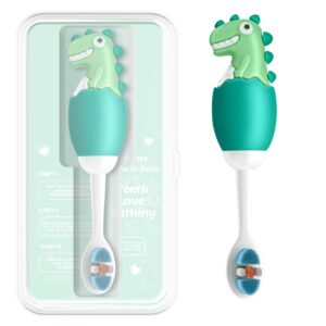 zmrz kids manual toothbrush, extra soft bristle toddler toothbrush with 10000 bristles, kids travel toothbrush designed for delicate teeth & gums for children 2-7 years (green)