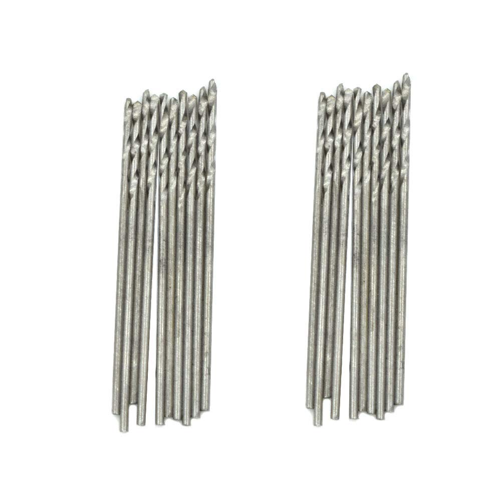 Tsnamay 0.8mm Twist Drill Bit for Wood, Soft Metal, Plastic, Aluminum Alloys-Sliver Tone 20pcs